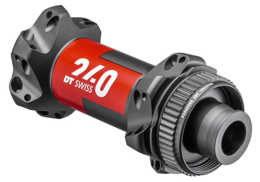 DT Swiss 240 Front Hub - 12 x 100mm Center-Lock Black/Red 24H ...